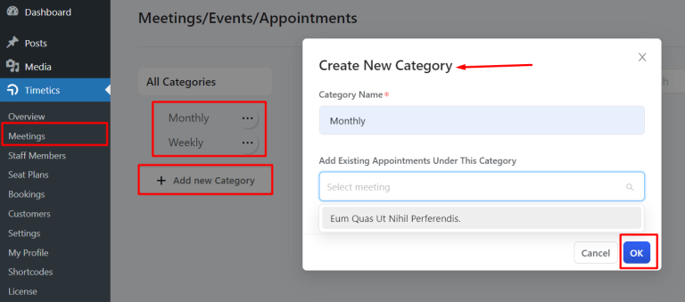 Meeting Categoris in Timetics – Arraytics